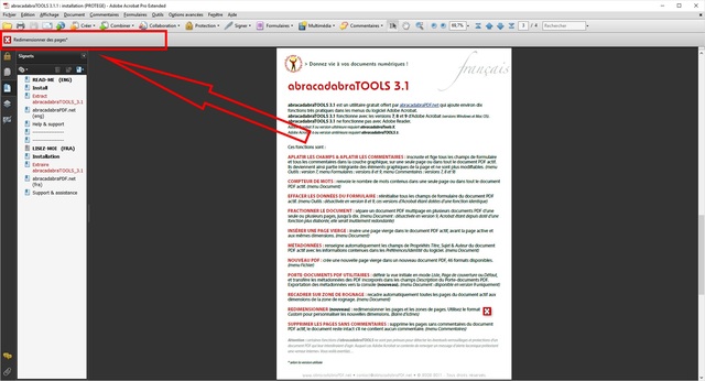 Barre d'outils Acrobat 9 Pro avec abracadabraTools • abracadabraPDF