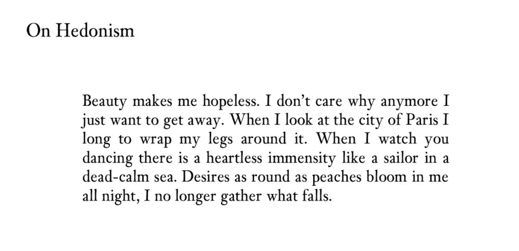 Photo Excerpt from "Short Talks" by Anne Carson de l'album Poetry